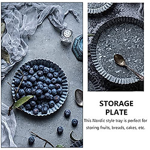 Cabilock Cutlery Tray Galvanized Serving Tray Round Farmhouse Rustic Serving Platter Fruit Food Breakfast Coffee Cupcake Dinner Tray for Kitchen Dining Room Jewlery Tray