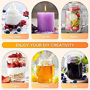 16 oz 6 Pack Glass Mason Jars with Plastic and Metal Airtight Lids Regular Mouth Glass Jars Clear Canning Jars for Food Storage Overnight Oats Food Snacks Candies DIY Projects (Wide Mouth)