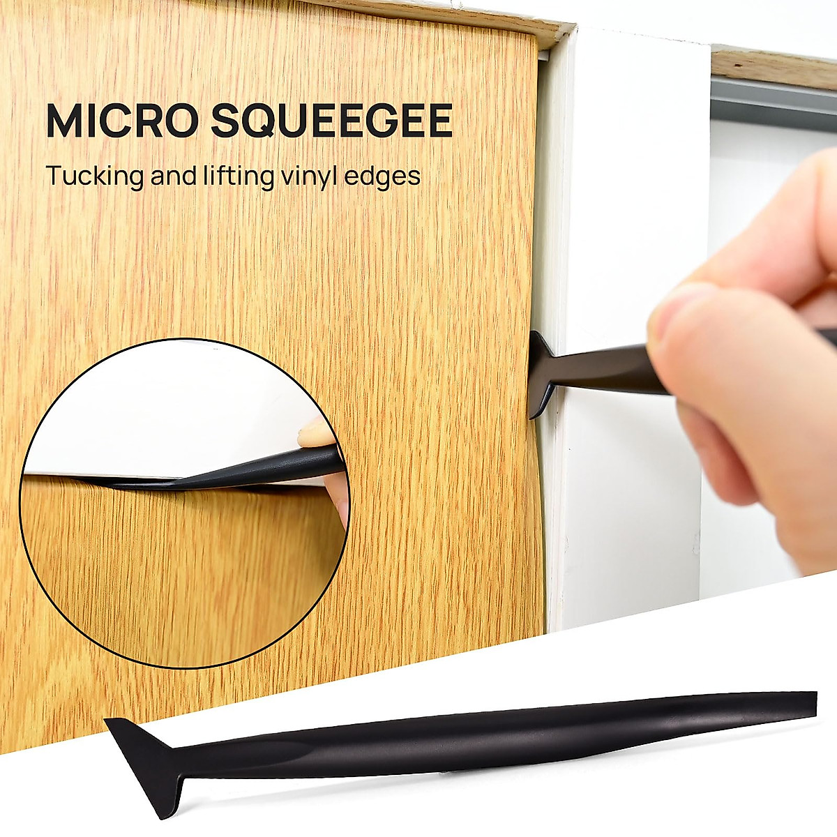 NEWISHTOOL Wallpaper Smoothing Tool Kit, Wallpaper Tools for Applying Peel and Stick Contact Paper Vinyl Film, Includes Big Smoothing Squeegee, Felt Scraper, Edge Tucking Stick, Craft Knife & Blades