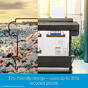 HP DesignJet T650 Large Format Wireless Plotter Printer - 36", with Modern Office Design (5HB10A) (Renewed)