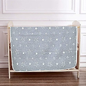 Organic Cotton Toddler Blanket, Breathable and Warm Crib Bed Baby Blanket, Super Soft and Light Weight Quilted Blanket for Boys and Girls, 39x47 Inches, Grey Starry