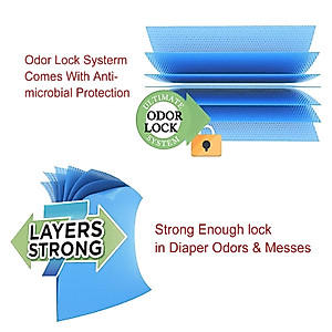 Diaper Pail Refill Bags,Fully Compatible with Arm&Hammer Disposal System Seal and Toss Diaper Pail Refills,Holds up to 1020 Diapers 34 Pack (Lavender)