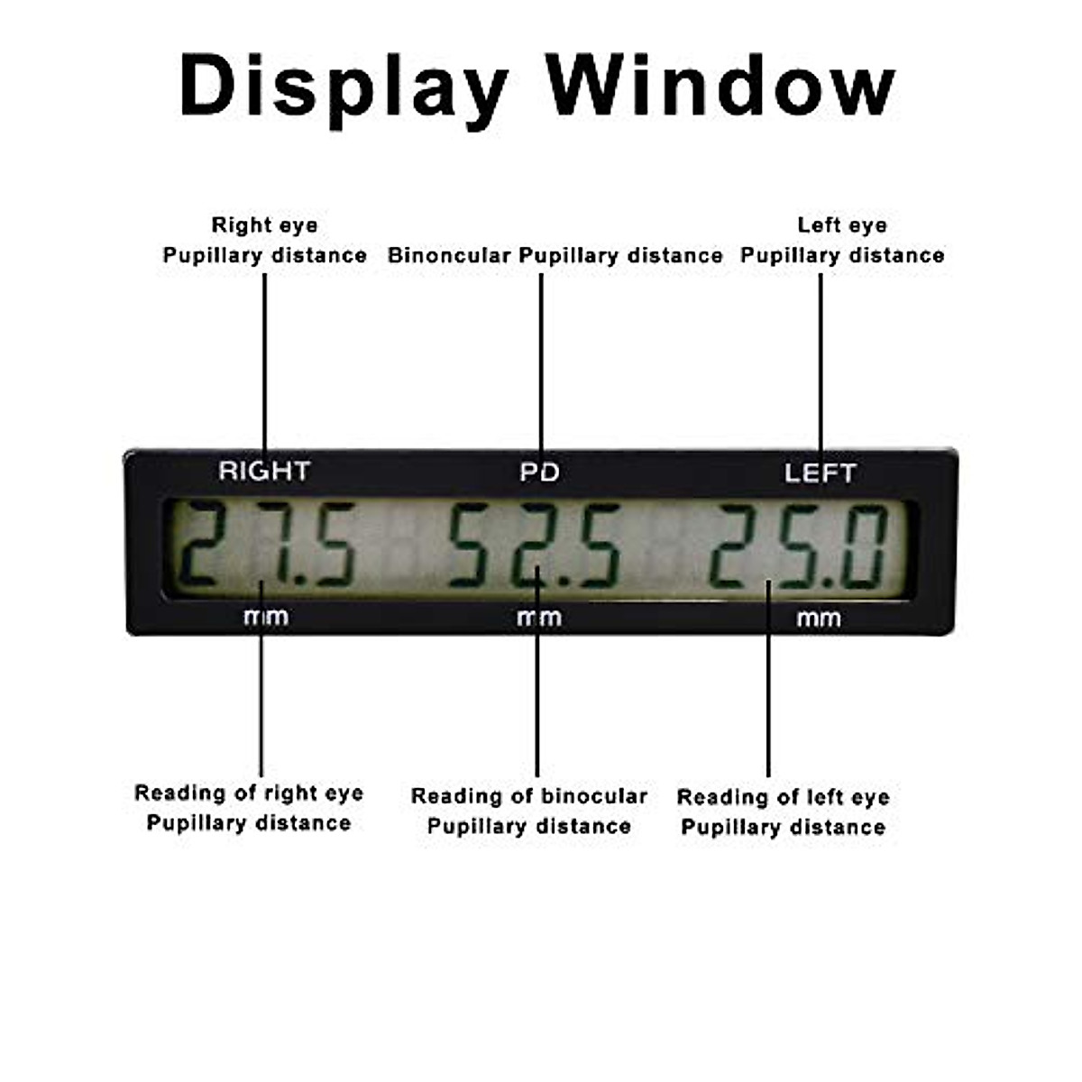 Digital PD Meter, Optical Digital Pupilometer with LCD Display Optical PD Meter (White)