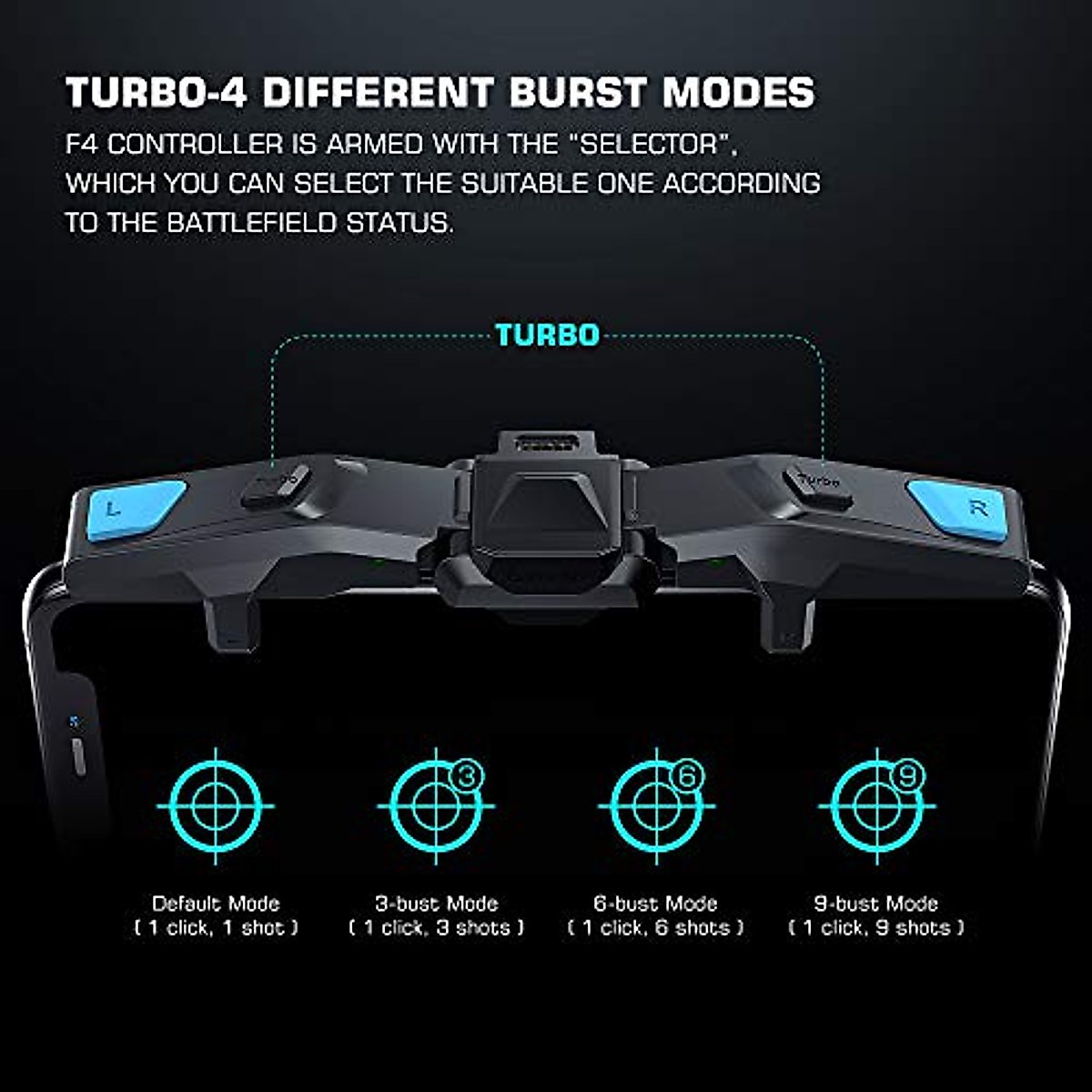 GameSir F4 PUBG Mobile Game Controlle, Mobile Gaming Trigger for Fortnite/COD/Rules of Survival, Gaming Grip Joysticks for 4.5-6.5 inch iOS Android Phone