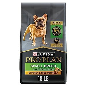 Purina Pro Plan Small Breed Dog Food With Probiotics for Dogs, Shredded Blend Chicken & Rice Formula - 18 lb. Bag