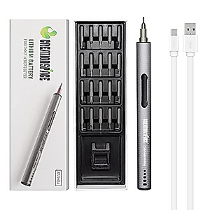 Mini Electric Screwdriver Set, Portable Rechargeable Cordless Power Screwdriver Set with 20 Precision Bits 3 LED Magnetic Repair Automatic Manual Tool Handy for Phone Watch Camera Laptop Toys