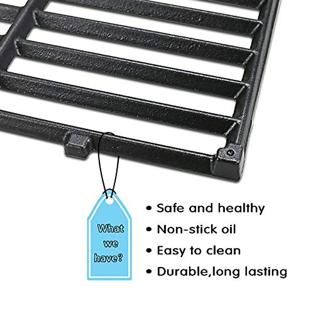 Hisencn 7637 17 1/2 inch Grill Cooking Grate Griddle Replacement Part for Weber Spirit I & II 200 Series, Spirit E210, Spirit S210, Spirit E220, Spirit S220 with Front Control, 2 Pack