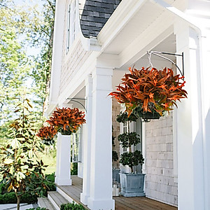 Uieke 6Pcs Outdoor Artificial Plants UV Resistant Fake Flowers Plastic Plants Morning Glory Greenery Shrubs for Outside Home Garden Patio Window Box Summer Fall Décor Red