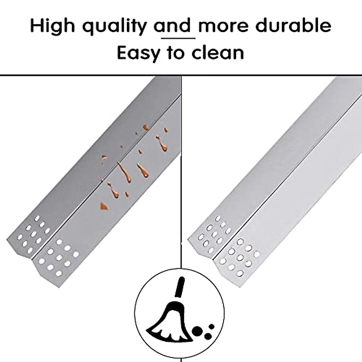 Hisencn Replacement Parts for Master Forge 1010037 Gas Grill Models, Stainless Steel Burners, Stainless Heat Plates Tent Shield and Cooking Grids Grill Grate Repair Kit