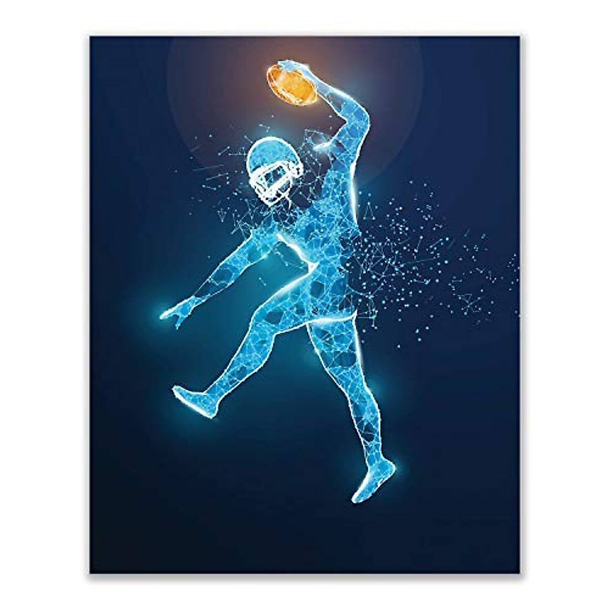 Football X-Ray Wall Art Decor Prints - Set of 4 (8x10) Inch Unframed Poster Photos - Bedroom