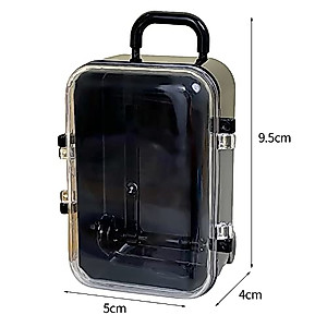 Storage Box Storage Container Storage Box Creative Mini Suitcase Style Jewelry Storage Bin Candy Container Desk Organizer for Home - Black