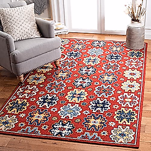 SAFAVIEH Heritage Collection 3' x 5' Red/Blue HG746Q Handmade Traditional Oriental Premium Wool Area Rug