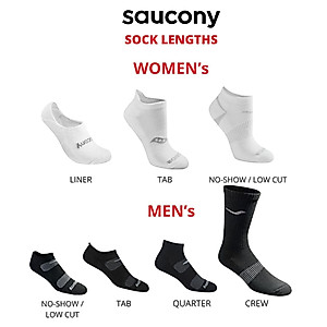 Saucony Women's RunDry Performance Heel Tab Athletic Socks, Available in S-L (8, 16, 24, Assorted Darks (8 Pairs), Small
