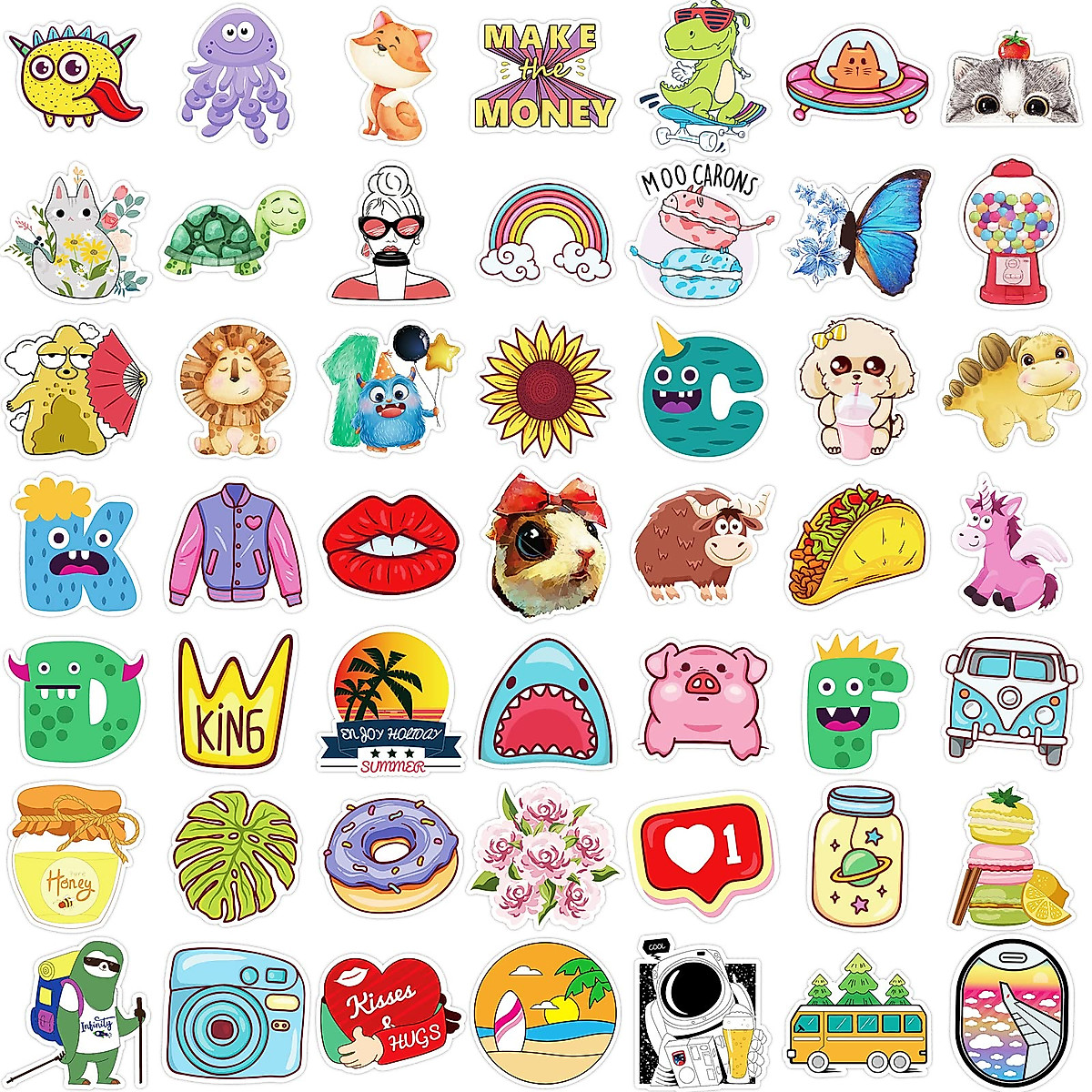 Mini Stickers for Kids, 600pcs Water Bottle Stickers Sheet for Teens, Adults, Cute Vinyl Waterproof Stickers Decals for Laptop, Scrapbook, Gift for Teacher, Student