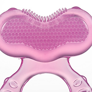 Nuby Silicone Teethe-EEZ Teether with Bristles Includes Hygienic Case, Pink