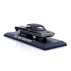1965 Thunderbird Convertible (Top-Up) Raven Black with Red Interior 1/43 Diecast Model Car by Greenlight 86626