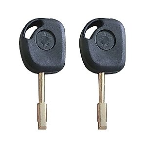 AKS Keys New Uncut Transponder Key Compatible with Jaguar 4D60 Glass Chip Tibbe 6 Cuts (2 Pack)