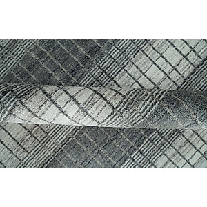 Modern Hand Made Stripes Scandinavian Blended Wool Flatwoven Area Rug, Ivory, Gray and Brown, 8x10 | KE23810