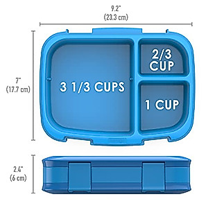 Bentgo Fresh – Leak-Proof, Versatile 4-Compartment Bento-Style Lunch Box with Removable Divider, Portion-Controlled Meals for Teens and Adults On-The-Go – BPA-Free, Food-Safe Materials (Blue)