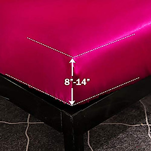 Sisher 5Pcs Silk Comforter Set Queen Bedding Set Red Satin Silky Soft Bed in A Bag Luxury Quilt Comforter&Sheets (1 Comforter, 2 Pillowcases, 1 Flat Sheet, 1 Fitted Sheet)