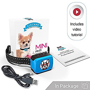 Small Dog Bark Collar Rechargeable – Smallest Bark Collar for Small Dogs 5-15lbs - Most Humane Stop Barking Collar - Dog Training No Shock Anti Bark Collar - Safe Pet Bark Control Device