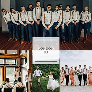 London Jae Apparel Suspenders for Men (Brass Clips, Caramel)