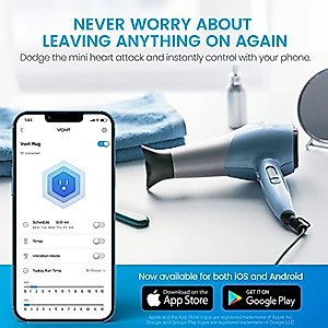 Vont Smart Plug [1 Pack] Alexa Smart Plugs, WiFi + Bluetooth, No Hub Required, Smart Home, Google Home & IFTTT, Voice Command, Timer & Schedules, Control Anywhere, Vacation Mode, ETL & FCC Certified