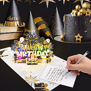 HUAXUS Large Birthday Card Voice Recording - Musical Happy Birthday Cards, 3D Pop up Birthday Cards Gift for Husband, Men, Women(20s recording time)