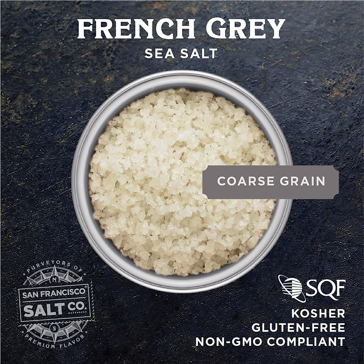 French Grey Sea Salt 2 lb. Bag Coarse Grain - Sel Gris by San Francisco Salt Company
