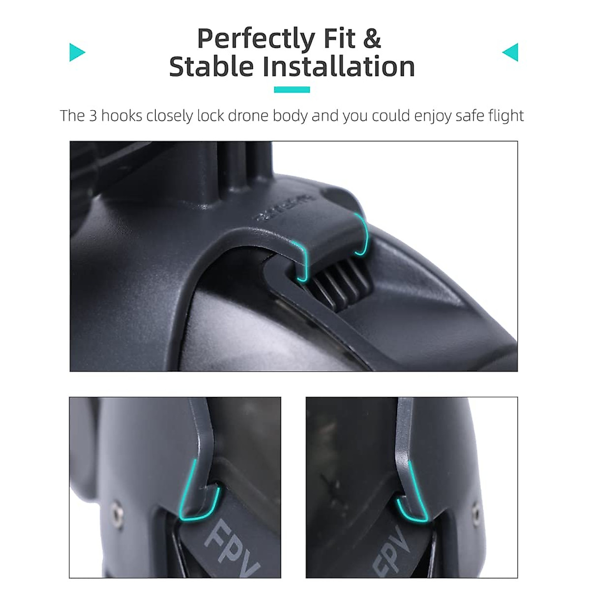 BTG DJI FPV Drone Action Camera Mount Holder for DJI Action 2 /OSMO Action/Pocket 1,2 /GoPro Series/Fimi Palm 1, 2 / Insta360 ONE X2/ONE R/Night Light/Fill Light Sport Camera Mount