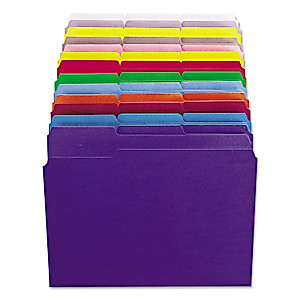 Smead 12034 File Folders 1/3 Cut Reinforced Top Tab Letter Blue 100/Box