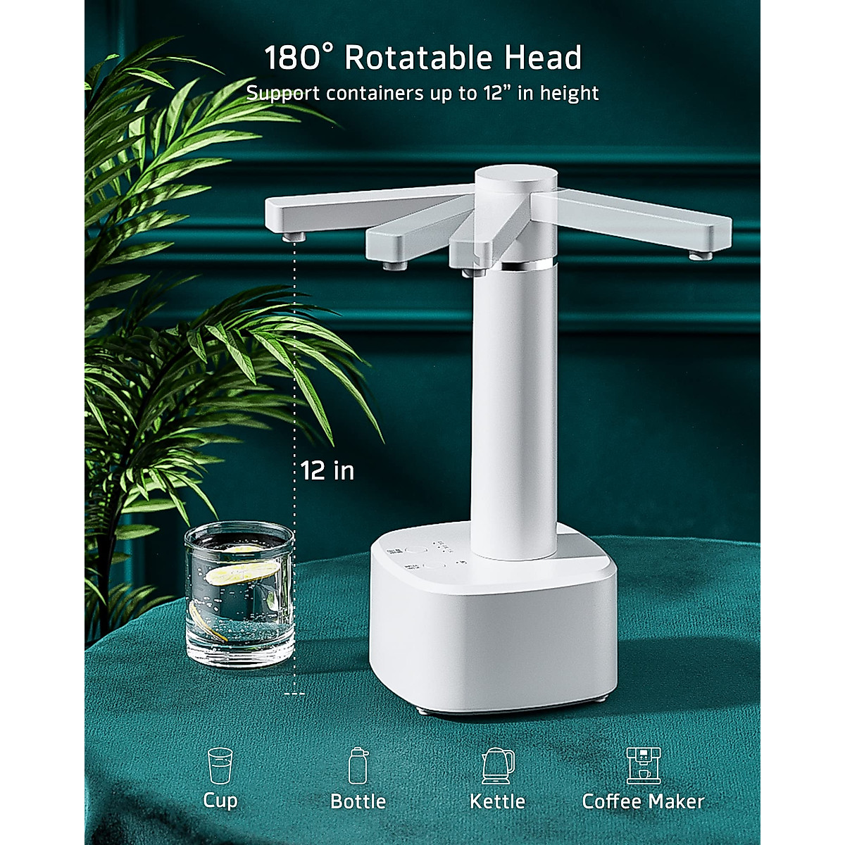 Water Dispenser for 5 Gallon Bottle - Intelligent Desktop Water Bottle Dispenser, Dual-Purpose Automatic Water Pump for Universal Bottle, Water Jug Dispenser Suitable for Home, Office, Outdoor