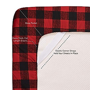 Queen Size Bed Sheets - Breathable Luxury Sheets with Full Elastic & Secure Corner Straps Built In - 1800 Supreme Collection Extra Soft Deep Pocket Bedding, Sheet Set, Queen, Buffalo Check Burgundy