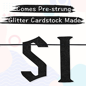 VILIFEVER Pre-Strung Rip Single Life Banner Gothic Bachelorette Party Decorations, Black Glitter Halloween Bridal Shower Engagement Wedding Photo Backdrop Party Supplies