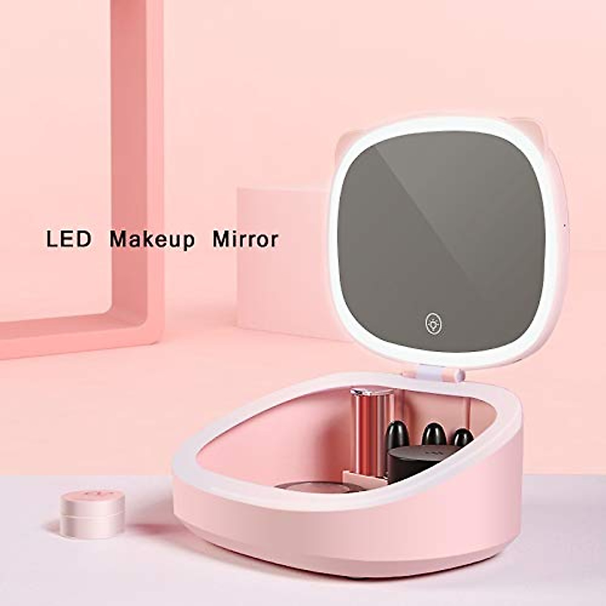 COTCLO Makeup Mirror with Led Light Storage Box M141 Led Vanity Mirror Cosmetic Organizer Lighted Led Makeup Mirror Beauty Light/a