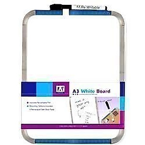 Grey A4 Magnetic Dry Wipe White Note Board Kitchen Fridge Memo + Pen