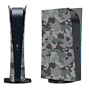 Digital Edition Face Plate Cover Shell for PS5 Console FacePlate, Playstation 5 Accessories Protective Replacement Panels (Gray Camouflage)