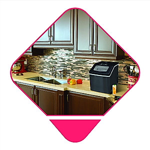 Frigidaire EFIC452-SSBLACK XL Maker, Makes 40 Lbs. of Clear Square Ice Cubes A Day, Black Stainless