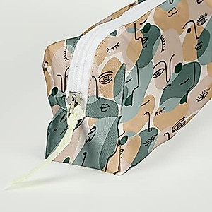 Pencil Pouch Pencil Case Pencil Bag Pen Case Pouch Box Organizer for Teen Girls Boys School Students Men Women Waterproof Zipper Pouch for Office Supplies Makeup, Minimalist Line Art Woman Face