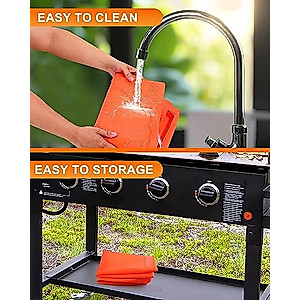 OFUN 36" Full-Wrap Edge Griddle Mat for Blackstone, Silicone Protective Cover Mats Compatible with Blackstone, Blackstone Griddle Accessories, Reusable &Durable, All Year Round Protection