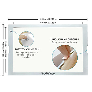Toddle Way LED Light Pad Compatible with IKEA Flisat Table. Use standalone or as a Flisat Table Insert. 3 Light Levels for tracing, Arts Crafts, Montessori Waldorf Reggio Light Sensory Play for Kids