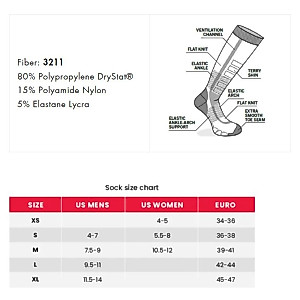 Eurosock unisex adult Silver Supreme skiing socks, Deep Black, Medium US