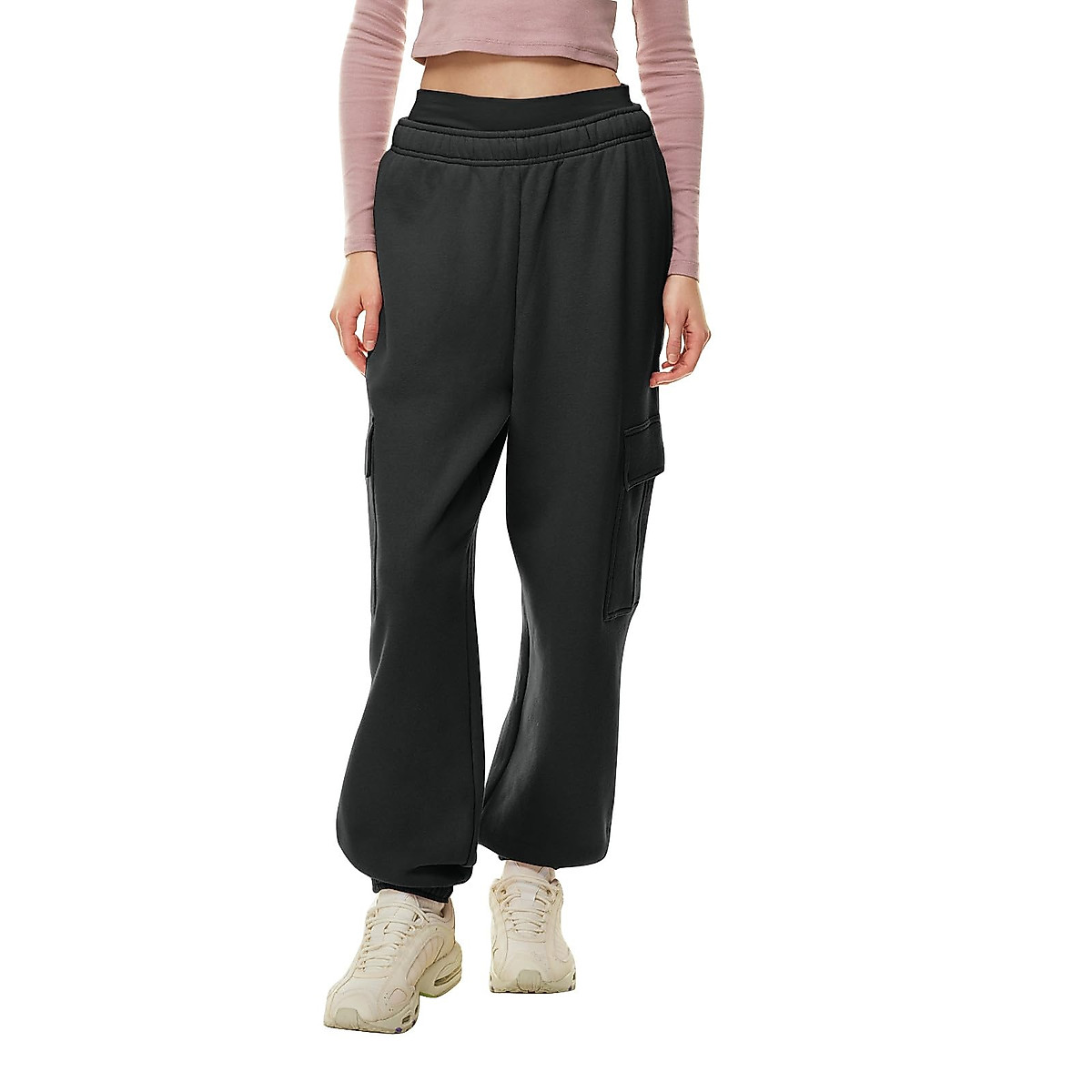 My Orders, Sweatpants for Women Lounge Pants 2023 Warm Solid Color with Pockets Pants Running High Waisted Aesthetic Pant Work Out Exercise Ladies Fall Outfits Black XXL