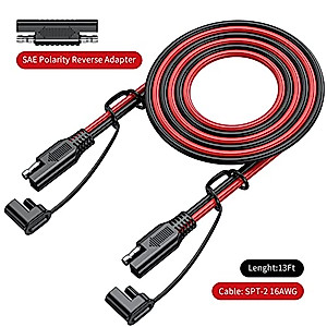 Kewig SAE Extension Cable 16AWG SAE to SAE Extension Cable Quick Disconnect Wire Harness SAE Connector for Solar Panel Battery Motorcycle Cars Tractor (13FT)