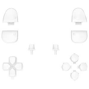 eXtremeRate Replacement D-pad R1 L1 R2 L2 Triggers Share Options Face Buttons, White Full Set Buttons Compatible with ps5 Controller BDM-030 BDM-040 BDM-050 - Controller NOT Included