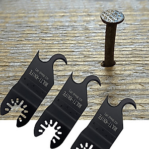 3PCS Oscillating Saw Blades, Wood Metal Multitool Quick Release Blades for Cutting PVC Carpet and Cardboard, Fit Dewalt Rockwell Milwaukee Makita Dremel Bosch Ridgid Craftsman, Black