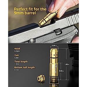 CVLIFE 9mm Laser Training Cartridge with 9 Batteries for Dry Fire Training, Including Extra Training Back Cap, Rubber Plugs and Spare O-Rings