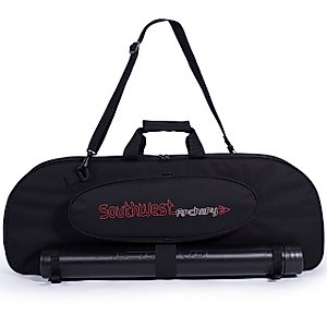Southwest Archery Universal Takedown Recurve Bow Case | Fully padded foam case includes adjustable Arrow Tube and Large Outside Pocket for Accessories - Perfect for travel