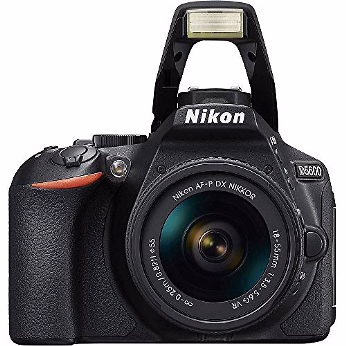 Nikon D5600 DSLR Camera with 18-55mm Lens (1576) + 64GB Card + Case + Corel Photo Software + EN-EL14A Battery + HDMI Cable + Cleaning Set + Flex Tripod + Memory Wallet (International Model) (Renewed)