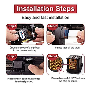 Funrrie 243 and 244 Ink Cartridges for Canon Ink cartridges 243 and 244 for Canon 243 Black Ink PG-243 Black PG 245XL CL 246XL for Canon mg2522 Ink Cartridges Pixma TS3120 TS3122 MX492 TR4520 MG2525